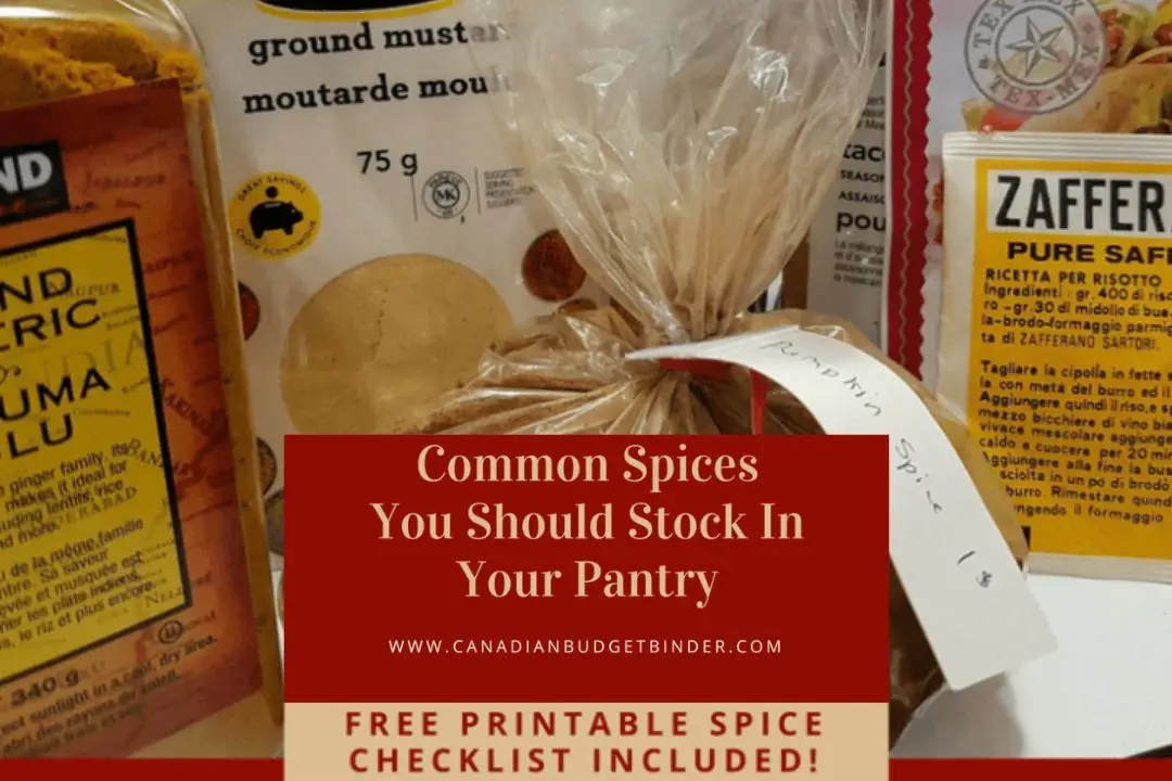 Common Spices Ultimate Kitchen List