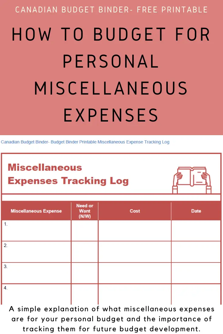 How To Budget For Personal Miscellaneous Expenses (Free Budget Binder ...
