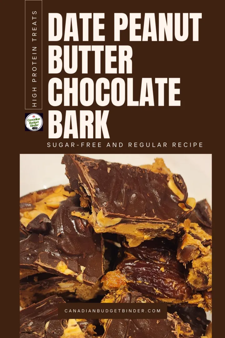 High Protein Date Peanut Butter Chocolate Bark