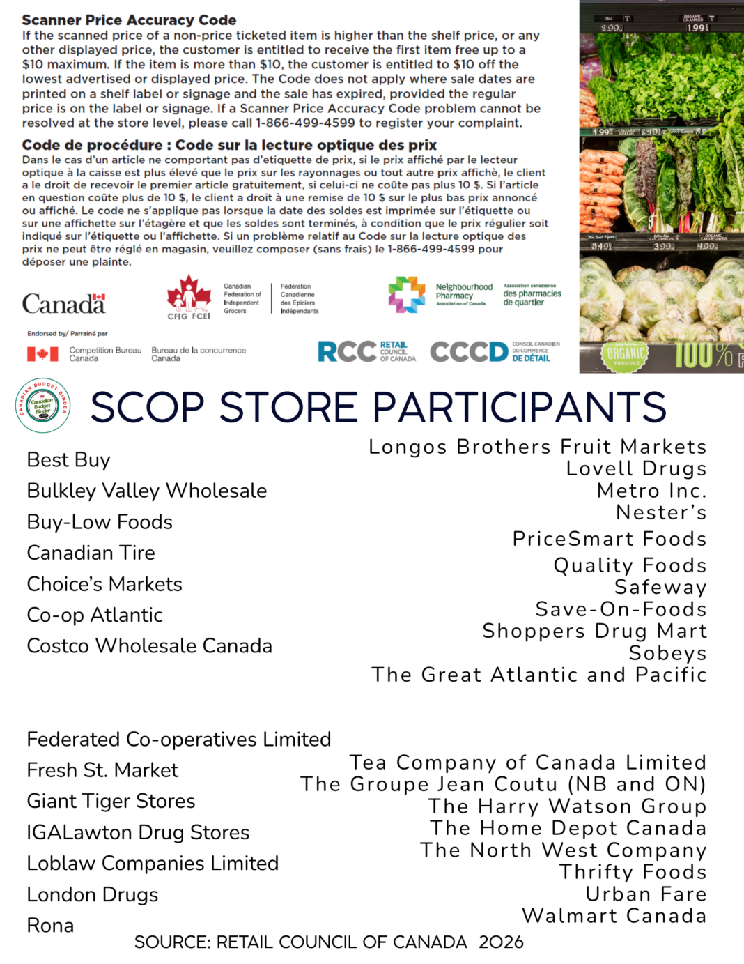 Scanning Price Accuracy Code: Participating Retailers (Free SCOP ...